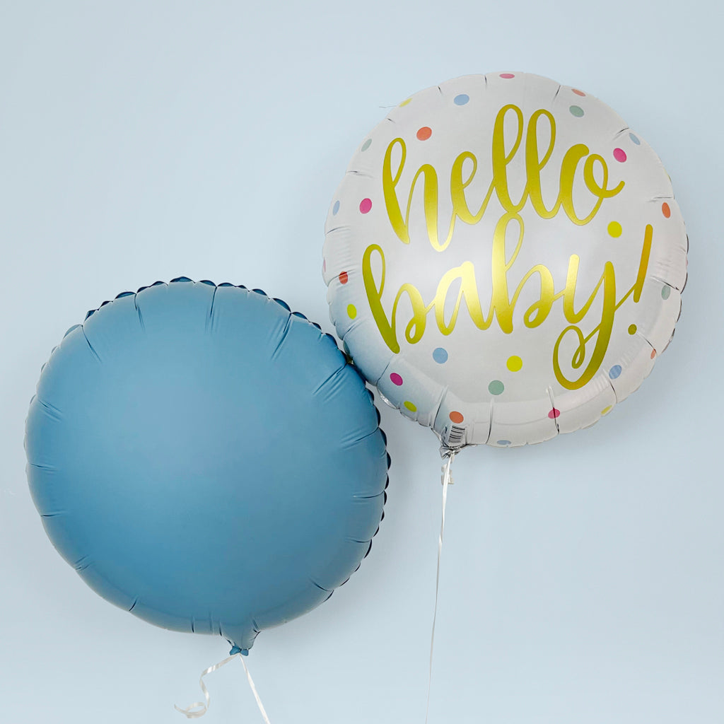 Hello Baby Duo Balloons Blue | Baby Boy Welcome Gifts | Babyblooms