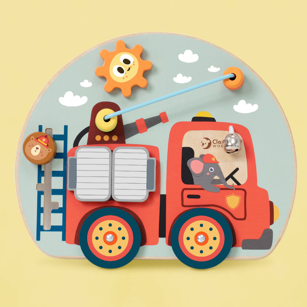 Classic World Fire Engine Busy Board | Wooden Toys | Babyblooms
